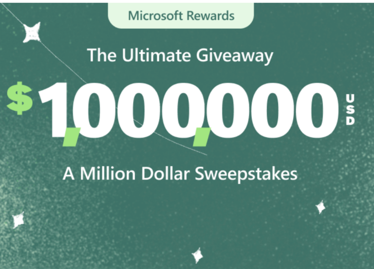 Win $1 Million with Microsoft Rewards Ultimate Giveaway - Freebie Mom