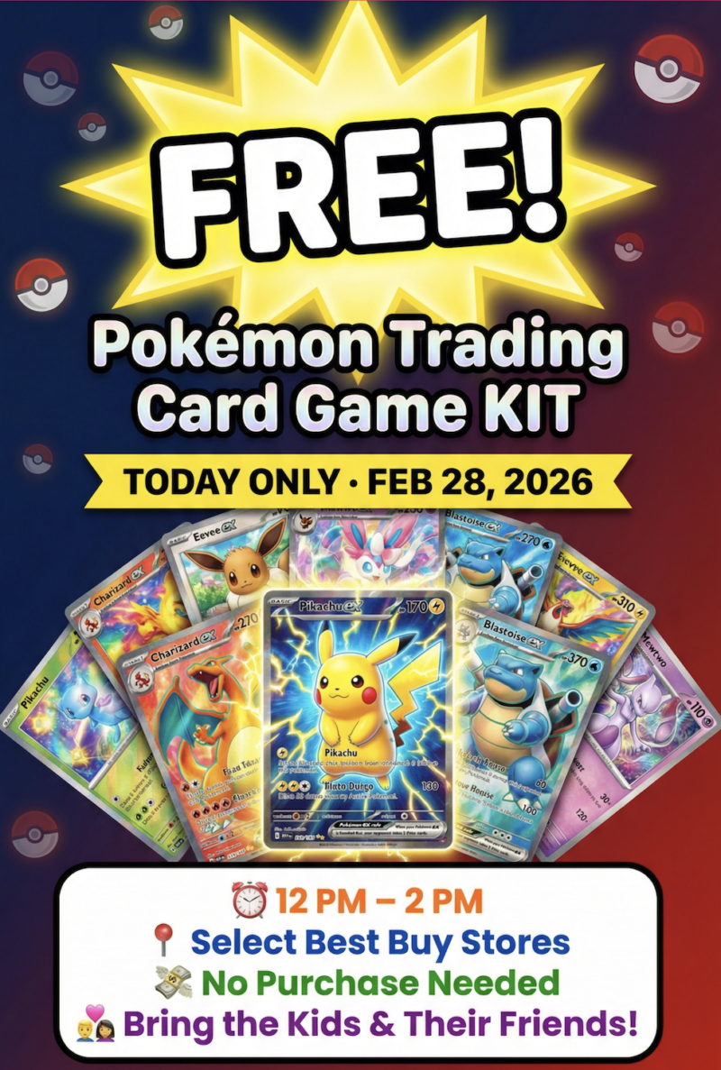 Free Pokemon Trading Card Game Kit at Best Buy Feb 28th - Freebie Mom