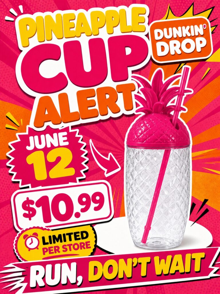 Dunkin’ Is Dropping the Viral Pineapple Cup on June 12th - Freebie Mom