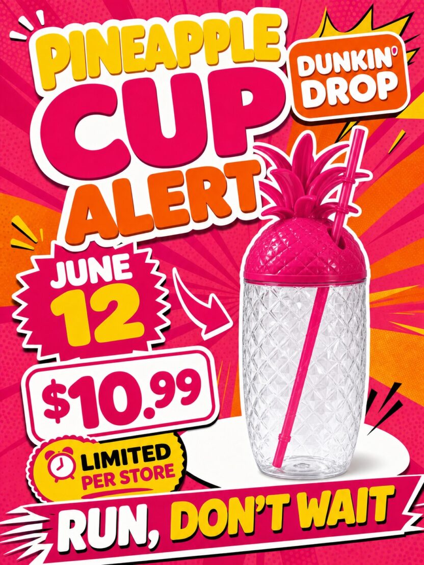 Dunkin’ Is Dropping the Viral Pineapple Cup on June 12th - Freebie Mom
